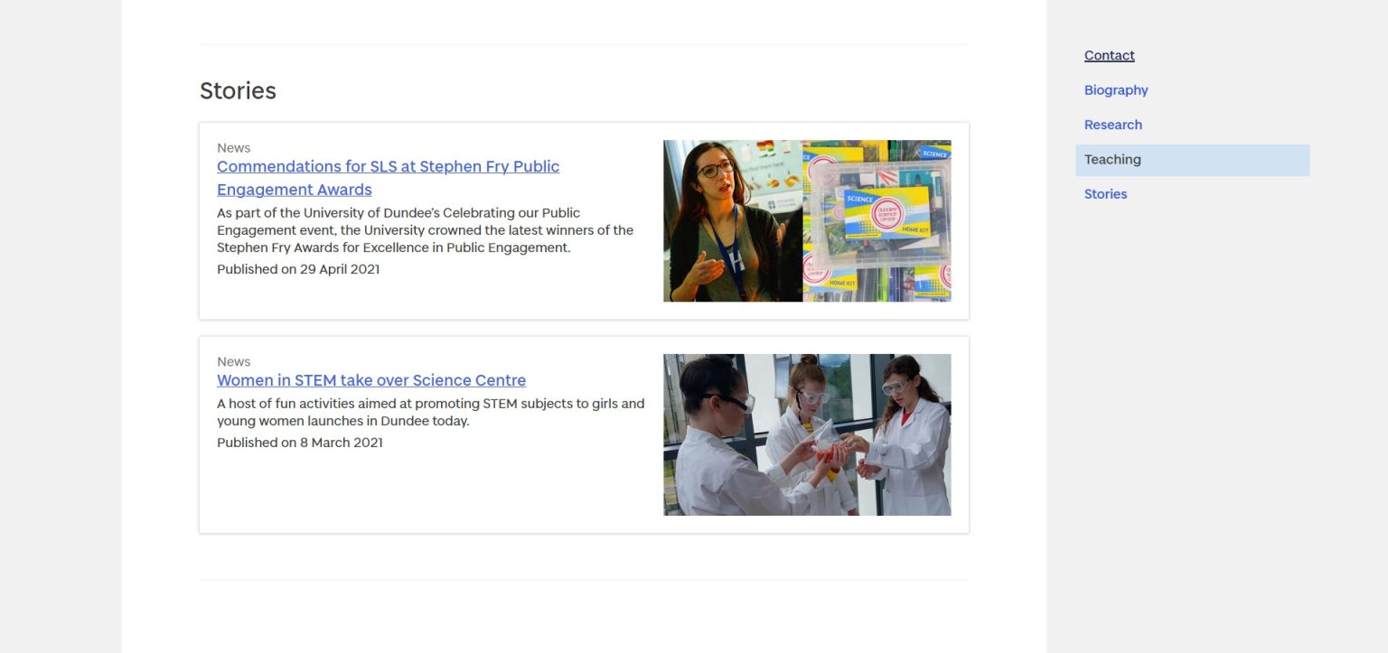The evolution of staff pages on the University website – Web Services Blog